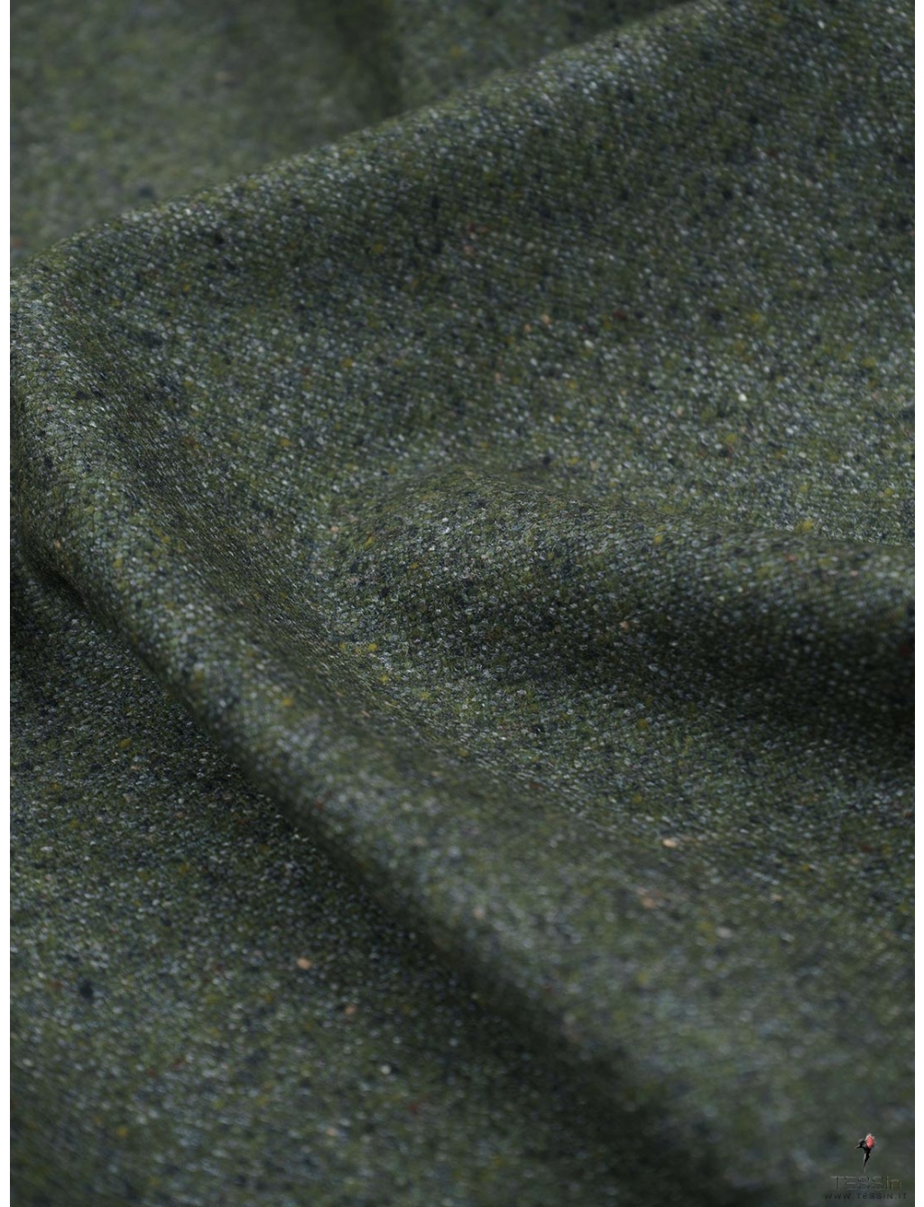 Tweed Fabric Wool and Silk Moss Green - Luigi Botto LB-TWLS-TI1100