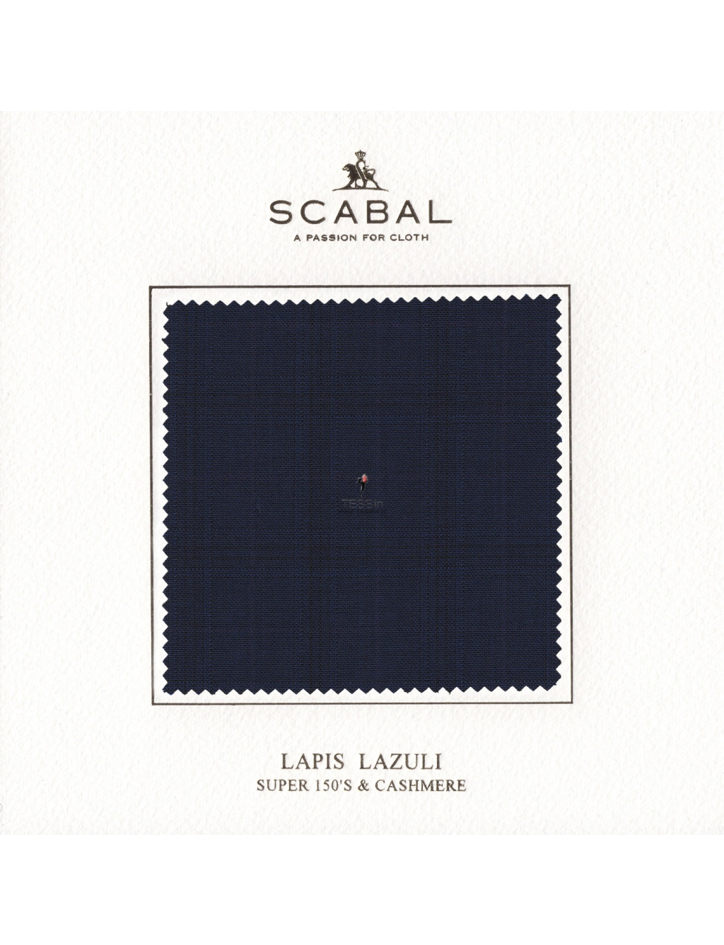 Lapis Lazuli Super 150's Wool and Cashmere Check Dark Blue Scabal SC-C2556-901058