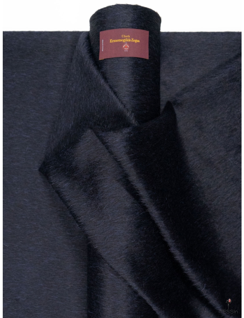 Alpaca Wool Beaver Coat Fabric Ocean Cavern Ermenegildo Zegna EZ-F526D-31