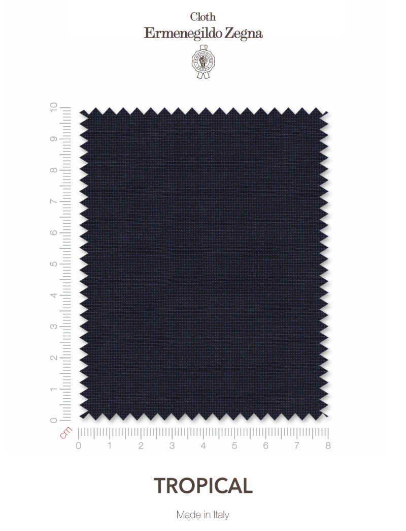 Tropical Fabric PinPoint Navy Blue Dark Blue Ermenegildo Zegna EZ-M261 ...