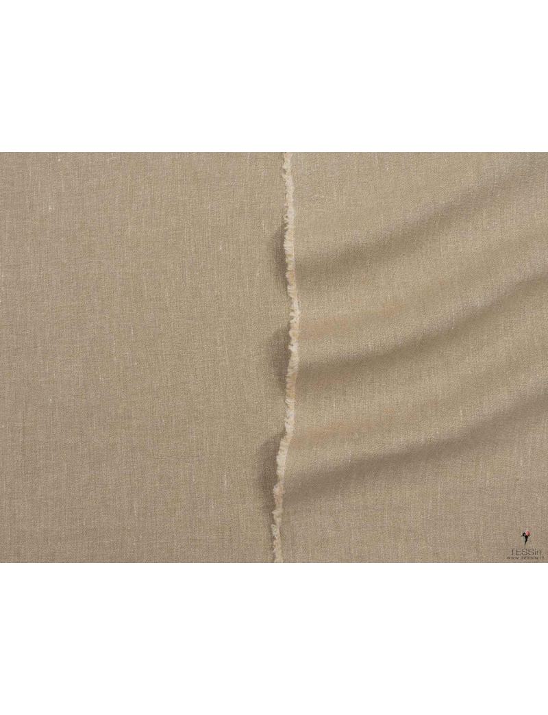 Tessuto Crêpe Lino Spinato Beige EULI290
