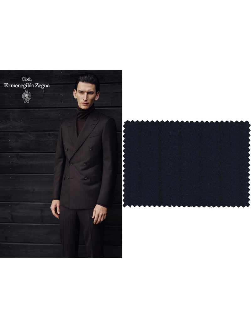 15MILMIL15 Fabric Striped Navy Blue Ermenegildo Zegna EZ-BOOK-2023-24-61072