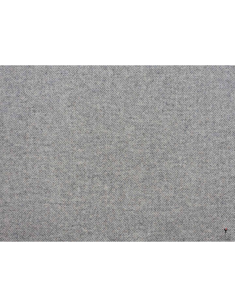 Wool Tweed Fabric Herringbone Light Grey IFTW108